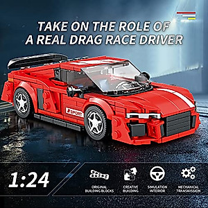 ZYLEGEN Sports Car Technique Car Building Kit,MOC Building Blocks Set to Build,Hypercar Model Building Kit,Collectible Race Car Display Model,Creative for Car Lovers,FKP(363Pcs)