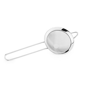 Viski Cone Strainer - Fine Mesh Strainer Stainless Steel Bar Tool - Small Cocktail Strainer for Drinks with Handle - 9.24in Set of 1, Metallic