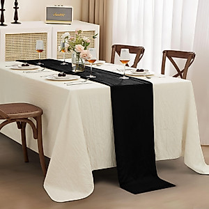 1 Yards Black Chiffon Fabric 74" Wide Tulle Fabric, Soft and Skin Friendly Thickened Drapery Fabric by The Yard, for Weddings, Costumes, Tablecloths, and Parties