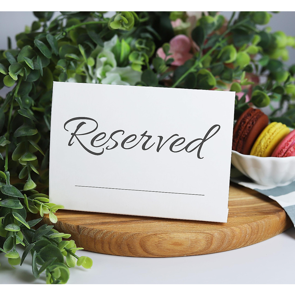 20 Pack Modern Reserved Table Sign With Name Line - Reserved Signs For Wedding - White Reserved Signs - Wedding Accessories - Tent Cards For Reserving Seats & Places - Place Cards for Party, Event