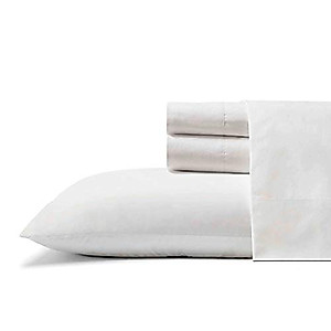 Tommy Bahama - Queen Sheets, Cotton Percale Bedding Set, Crisp & Cool, Stylish Home Decor (Cool Zone White, Queen)