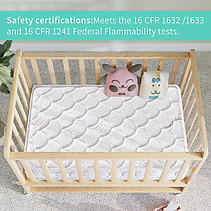 Vibe bear Premium Foam Mini Crib Mattress - Dual-Sided- 38x24x4 Inch- 100% Breathable, Non-Toxic, Quiet and Odorless, Hypoallergenic, Fits Most Mini Cribs