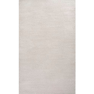 JONATHAN Y SEU100D-4 Haze Solid Low-Pile Indoor Area-Rug Casual Contemporary Solid Traditional Easy -Cleaning Bedroom Kitchen Living Room Non Shedding, 4 ft x 6 ft, Ivory
