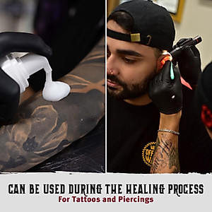 Hustle Bubbles Tattoo Aftercare Tattoo Soap Antibacterial Soap To Clean New Tattoos & Piercings Essential Tattoo Supplies 7oz