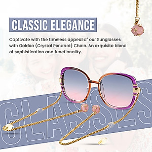 Loom&Pearl Armless Chain Temple Sunglasses Pull Me Close Shades + Gold Chains And Hold Me Down Charms Shades with Non-Slip Holds on Ears