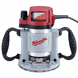 Milwaukee 5625-20 15 Amp 3-1/2-Horsepower Fixed Base Variable Speed Router with T-Handle Height Adjustment Wrench and 1/2-Inch Collet