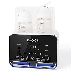 ZWOOS Bottle Warmer for Breastmilk and Formula, Multifunction Double Bottle Warmer for All Bottles with Accurate Temperature Control - Warm Fast, Easy to Use