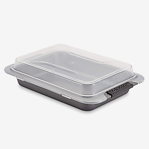 Anolon Advanced Nonstick Baking Pan With Lid / Nonstick Cake Pan With Lid, Rectangle - 9 Inch x 13 Inch, Gray
