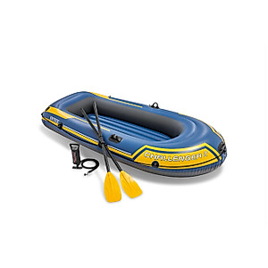 Intex 68367EP Challenger 2 Inflatable Boat Set: Includes Deluxe 48in Boat Oars and High-Output Pump – Triple Air Chambers – Welded Oar Locks – 2-Person – 440lb Weight Capacity