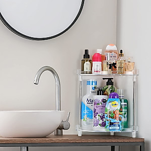 Argox Bathroom Organizer Countertop, Bathroom Finishing Countertop, Countertop Storage, Counter Storage, Storage Under The Sink,Transparent Bathroom Shelf