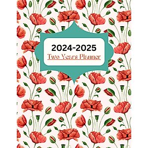 2024 2025 Two Years Planner: Large Minimalist Schedule Organizer for Time Management 24 Months from January 1, to December 31, Personal Appointments with US Federal Holidays