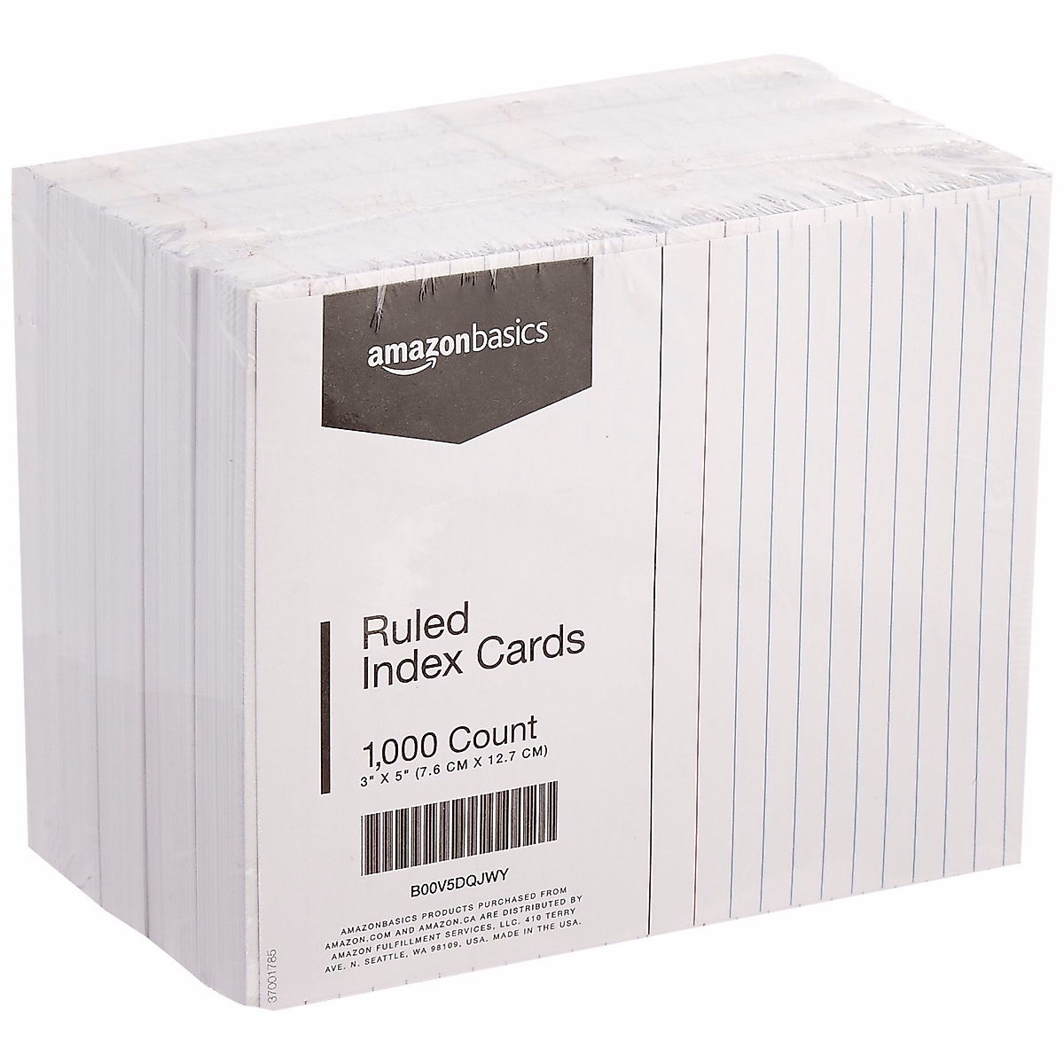 Amazon Basics Ruled Lined Index Cards - 3x5 Inches (10 Packs of 100)