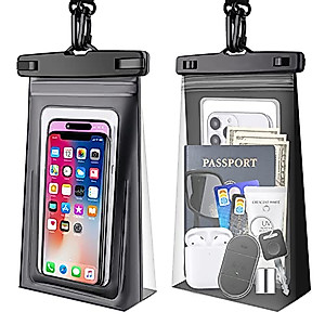 2 pcs Large Waterproof Phone Pouch Floating, Waterproof Bag Case for iPhone 15 14 13 12 11 Pro Max X XR 8 Plus Samsung Up to 7.2'', Water Proof Phone Dry Bag for Boating Swimming Kayaking Vacation