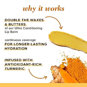 Burt's Bees 100% Natural Origin Rescue Lip Balm With Beeswax and Antioxidant-Rich Turmeric Promotes Healing Of Extremely Dry Lips, Cooling Eucalyptus, 2 Tubes in Blister Box(Pack May Vary)