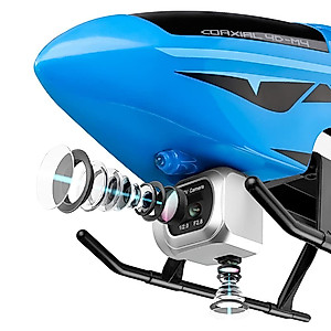 Nsddm 72cm Large Remote Control Helicopter with Camera Alloy Fall Resistant RC Airplane 2.4Ghz Electric Rc Aircraft for Beginners Kids Adults Toy Gifts RTF (Color : Blue)