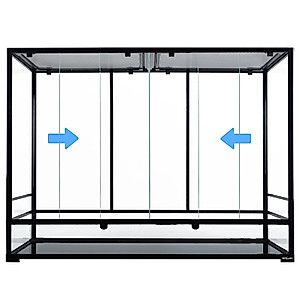 REPTI ZOO 135 Gallon Reptile Glass Terrarium, 48" x 18" x 36" Vertical Tempered Glass Rainforest Reptile Terrarium, 2 in 1 Use Knock-Down Paludarium Tank