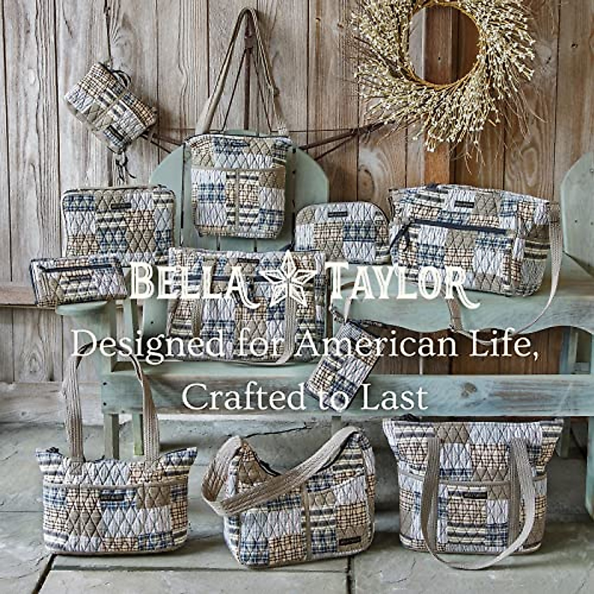 Bella Taylor Ashmont Hipster Quilted Cotton Country Patchwork Crossbody Purse with Pockets