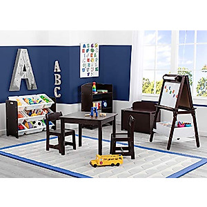Delta Children MySize Kids Wood Table and Chair Set (2 Chairs Included) - Ideal for Arts & Crafts, Snack Time, Homework & More - Greenguard Gold Certified, Dark Chocolate, 3 Piece Set