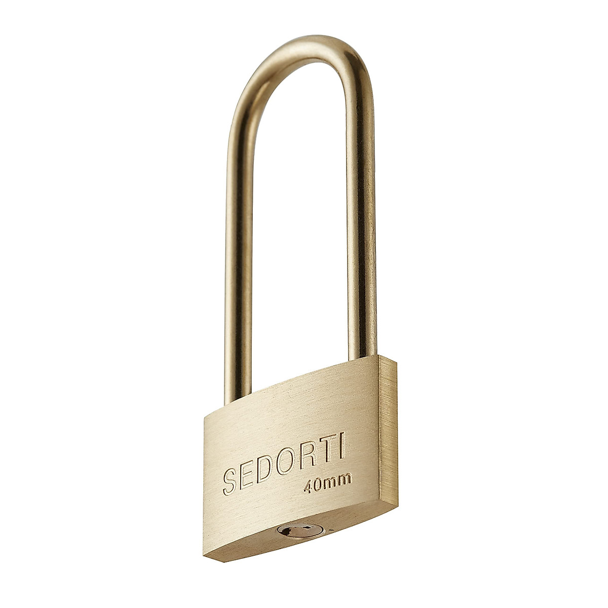 SEDORTI Weather Proof Lock, Solid Brass Padlock with Brass Long Shackle, 1-1/2" Wide, Marine Padlock