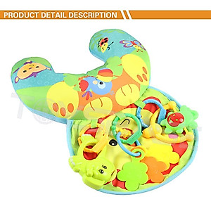 Chanys Tummy Time Toys & Pillow Set Adorable Essentials for Babies 0-6 Months - Perfect Baby Play Mat for Boys and Girls