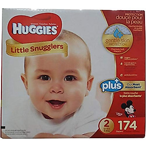 Huggies Little Snugglers Plus Diapers Size 2, 174 Count