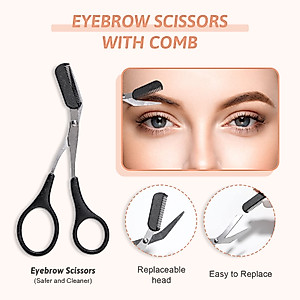 BS-MALL Eyelash Grooming Brush Foldable Eyelash Separator Mascara Eyebrow Scissors Applicator Eyebrow Comb Brush for Making Up Supplies（5 Pieces）