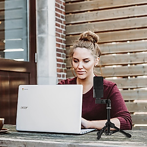 Geekria for Creators Tabletop Tripod Mic Stand Compatible with LEWITT LCT 240PRO, LCT-440-Pure, LCT 540 SUBZERO, LCT-441-FLEX, LCT-640-TS Microphones, Desktop Mic Stand with Foldable Non-Slip Feet