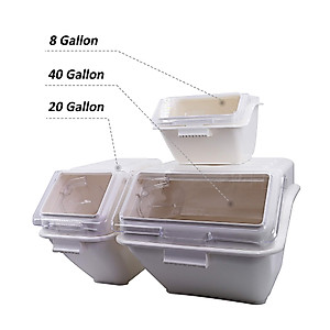 40-Cup 2.2Gal/8Qt Commercial ProSave Shelf-Storage Food Ingredient Bin with Scoop,Storage for Dogs Food, Flour, Long Term Storage Products for Home, Restaurant, Kitchen, Industrial
