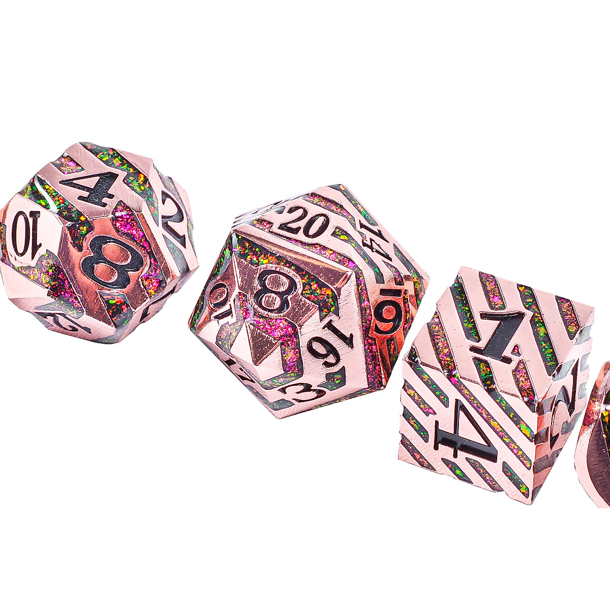 Copper Vein of Magic DND Metal Dice Set for Dungeons and Dragons Gifts, D&D, D and D, Pathfinder, Accessories, D20, Polyhedral, Resin Dice, Metal, Dice Tray, Tower, Bag, Box