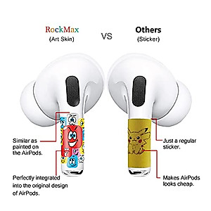ROCKMAX Luminous AirPod Pro Skins, AirPods Pro 2 Sticker Glow in The Dark, AirPods Skin Wraps Decoration with Easy Installation Tool (208YG)