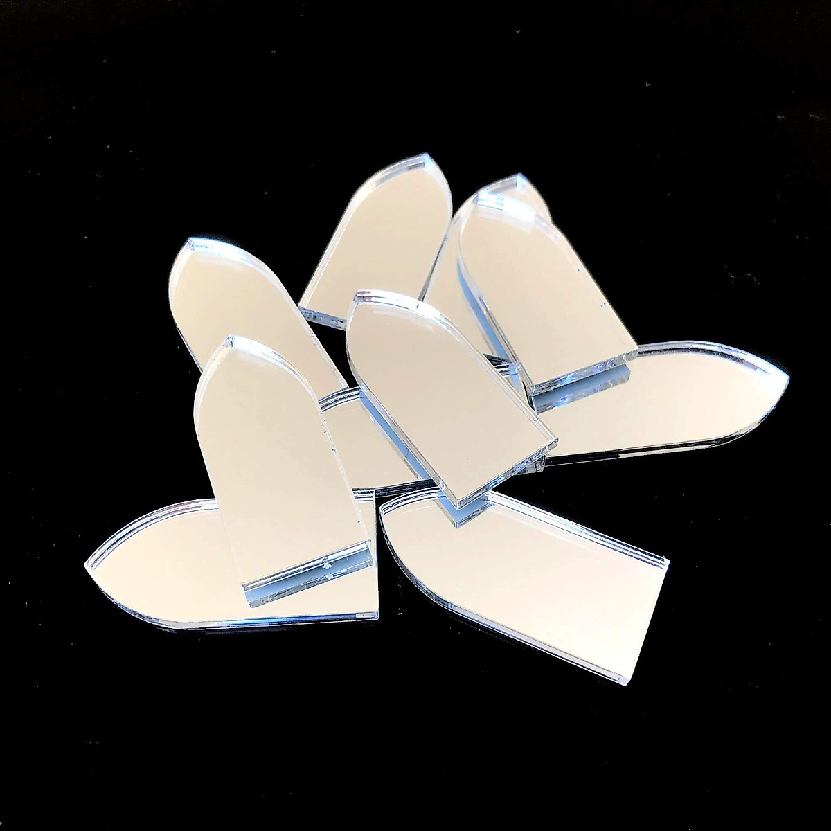 Super Cool Creations Gothic Arch Shaped Crafting Mirrors, Set of 10, Many Colours, Shatterproof Acrylic, Lime Green, Pack of 10 x 8cm