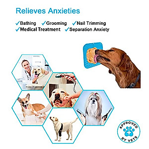 MateeyLife Licking Mat for Dogs and Cats 2PCS, Premium Lick Mats with Suction Cups for Dog Anxiety Relief, Cat Lick Pad for Boredom Reducer, Dog Treat Mat Perfect for Bathing Grooming etc.