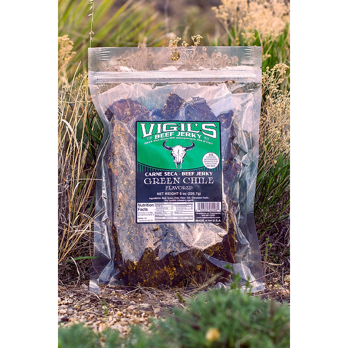 Vigil's Green Chile Beef Jerky 8oz.