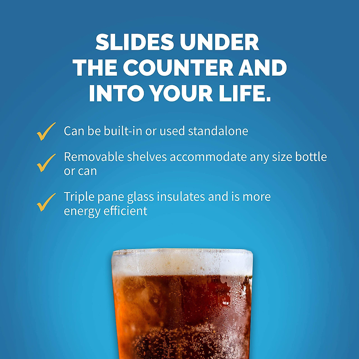 NewAir Beverage Refrigerator Cooler with 96 Can Capacity - Built-in Mini Bar Beer Fridge for Bedroom, Dorm, Office - Small Refrigerator Cools to 34F Perfect For Beer, Soda, And Drinks