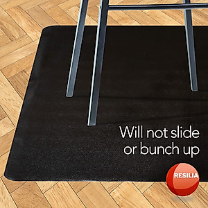 RESILIA - Under High Chair Splat Mat, Premium Heavy-Duty Spill & Splash-Proof, Orange Peel Pattern, Vinyl Prevents Stains & Damage from Food, Arts & Crafts, 48 Inch x 48 Inch, Black