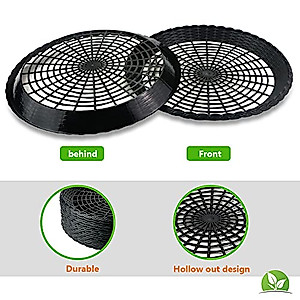 WYOMER 15 Pack 10'' White Plastic Paper Plate Holder, Hollow Paper Plate Special Holder,Imitation Rattan Weaving Reusable Plate Holder (Black)