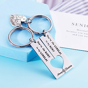 LParkin Gilmore Girls Merchandise Keychains For Mother Daughter Gifts Keychain Set of 2