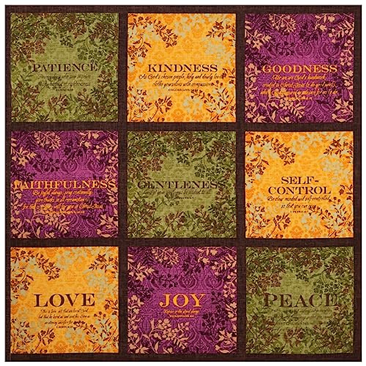 Hobby Lobby Fruit of The Spirit Panel Cotton Calico Fabric -2 Yard Piece