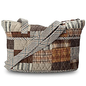Bella Taylor | Quilted Handbag Purse | 10 Pockets For Organization | Shoulder Carry | Cotton Country Patchwork | Taylor | Rory