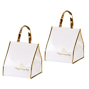 Anneome 2pcs Pie Takeaway Carrier Home Zipper Delivery Bags Pizza Restaurants Warmer Picnics Catering Insulated Cold Portable Foldable Cooler Thermal Duty Inch Camping Food Transport Bag
