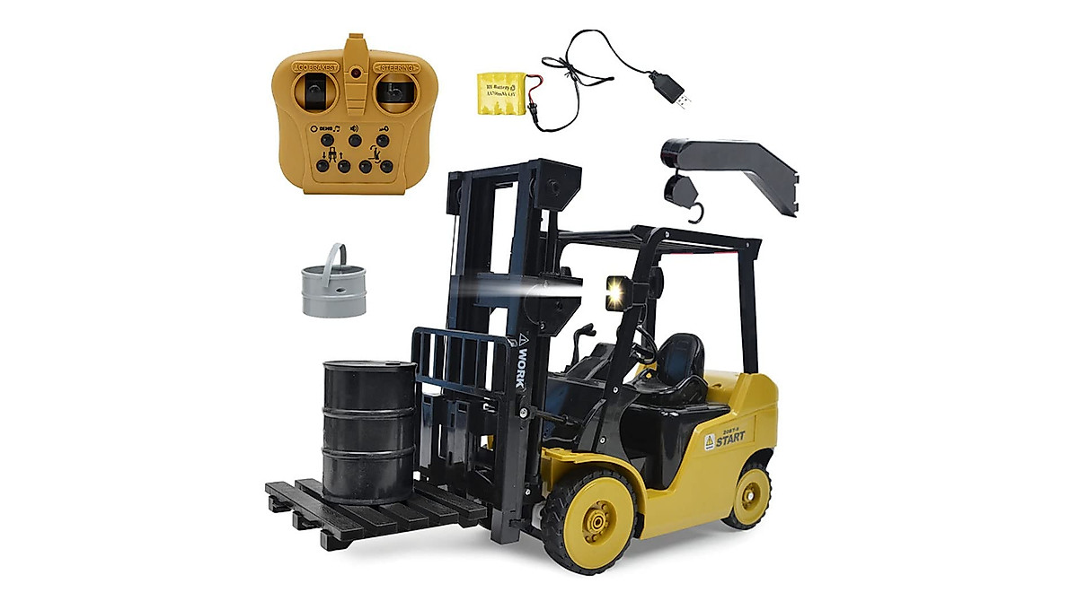 QIYHBVR Remote Control Forklift 1/8 Scale RC Toy with Light & Sound