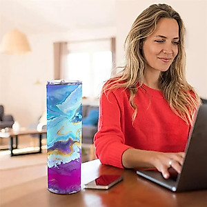 Christian Gifts for Women,Inspirational Gifts for Women Bible Religious, Insulated Skinny Tumbler Marbling Coffee Mug with Lid 20oz Reusable Slim Iced Coffee Mug for Friends Female Sister (Pack of 1)