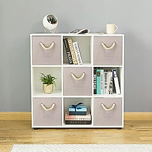 Fabric cube storage bin storage box set 13x13x13 inch with handle for home&office organization