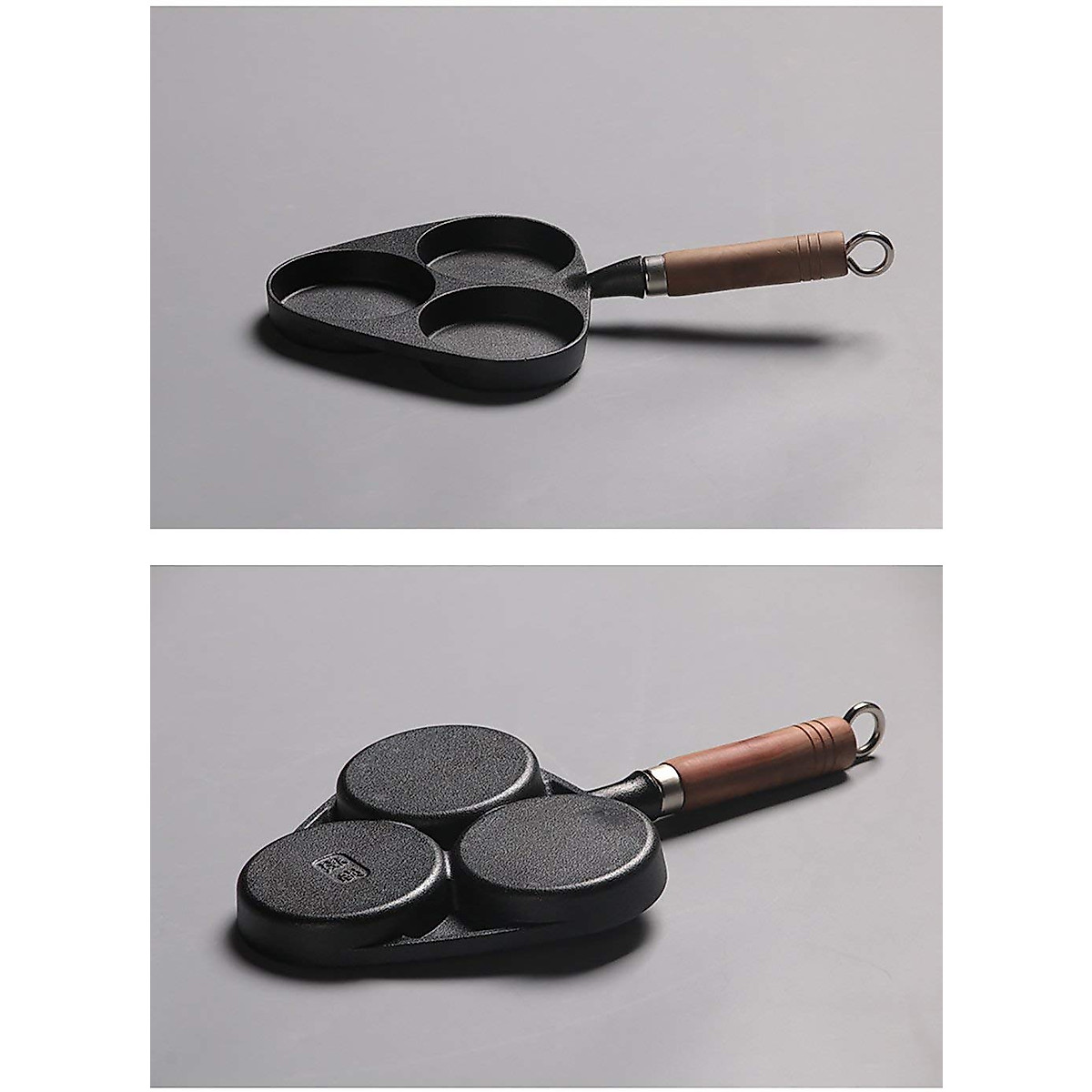 Omelet Pans 3-Cup Egg Frying Pan, Cast Iron Egg Cooker Pan