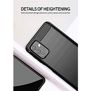 Samsung A32 5G case,Galaxy A32 5G case,with HD Screen Protector,M MAIKEZI Soft TPU Slim Fashion Non-Slip Protective Phone Case Cover for Samsung Galaxy A32 5G (Black Brushed TPU)