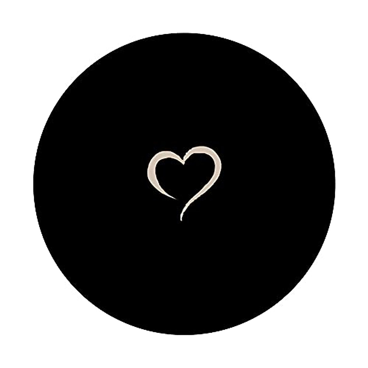 Tan Sand Beige Black Minimalist Hand Drawn Heart PopSockets Swappable PopGrip