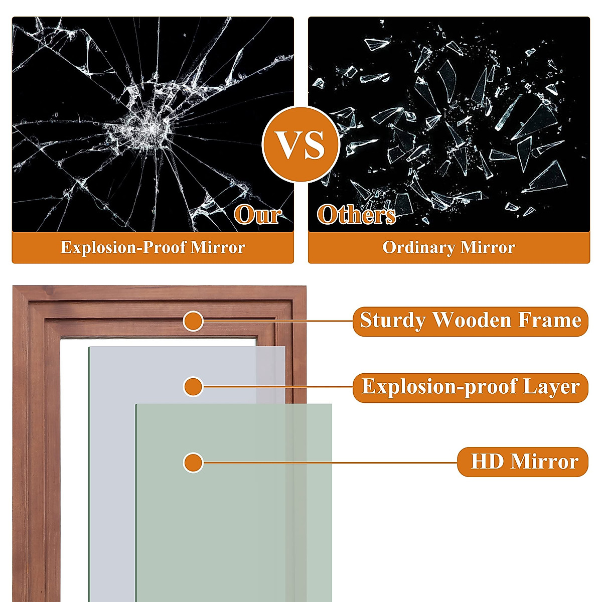 NeuType Rustic Full Length Mirror 65"x22" Large Mirror Rectangular Vintage Wood Framed Floor Mirror Full Body Mirror Hanging or Leaning Against Wall for Living Room Farmhouse, Natural