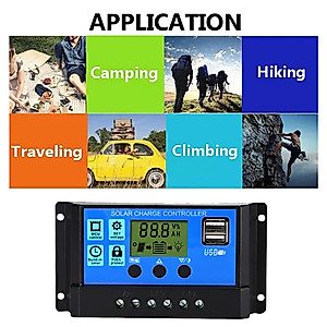 200 Watt Solar Panel Kit 12V, Dual 5V USB Outputs Solar Panel Controller Combo,with 100A Solar Charge Controller for Caravan Boat Home, Camping, Boat, Caravan, RV and Other Off Grid Applications