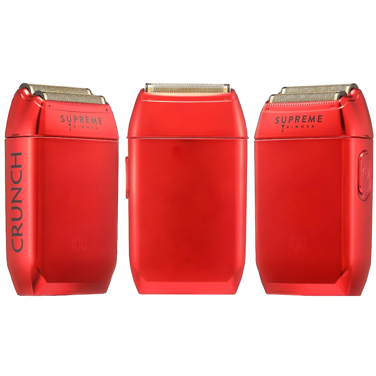 Supreme Trimmer Crunch Mens Foil Shaver STF602 (150 Minute Run Time) Men's Electric Razor | Waterproof Shaver for Short Hair or Stubble, Barber Use | Red