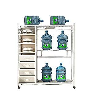 PETIARKIT Clothing Rack Heavy Duty Metal Clothes Rack with 4 drawers, Separate Closet Metal Closet for Hanging Clothes, White